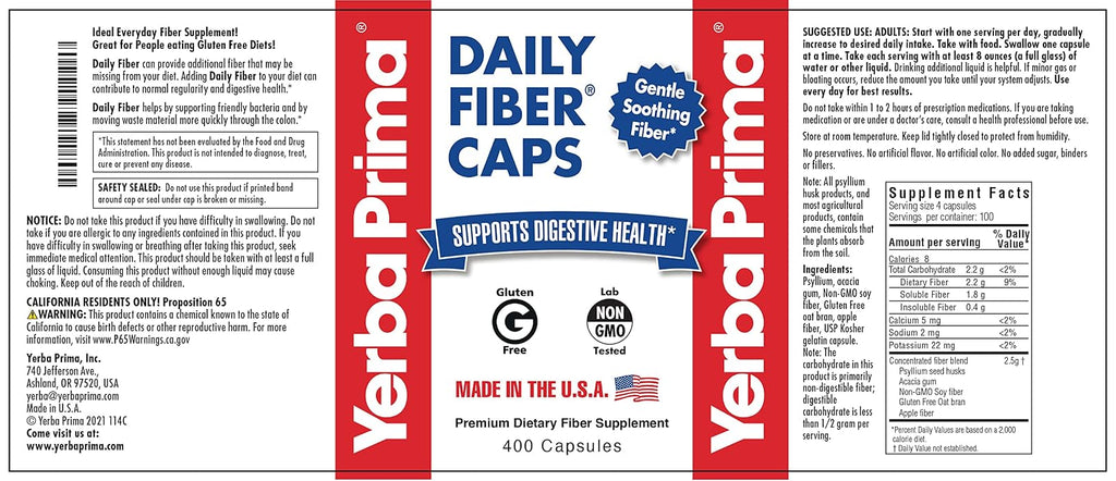 400 capsules for daily fiber intake