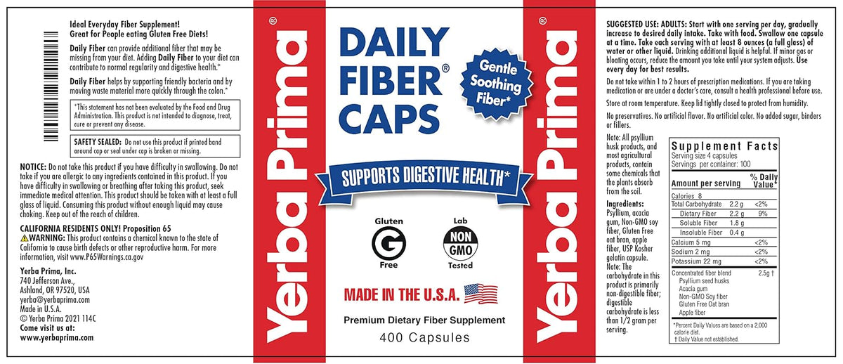 400 capsules for daily fiber intake