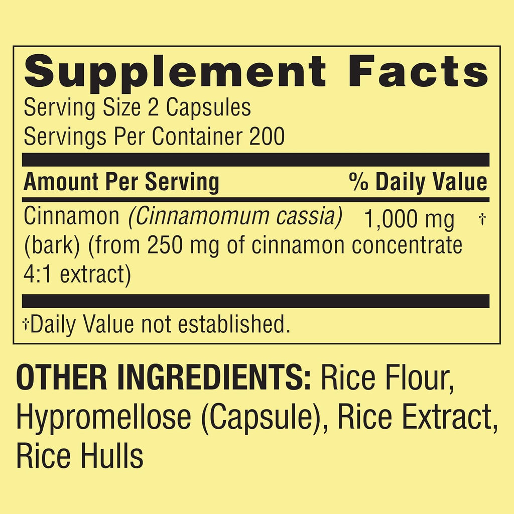 400 capsules of pure cinnamon extract