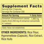 400 capsules of pure cinnamon extract