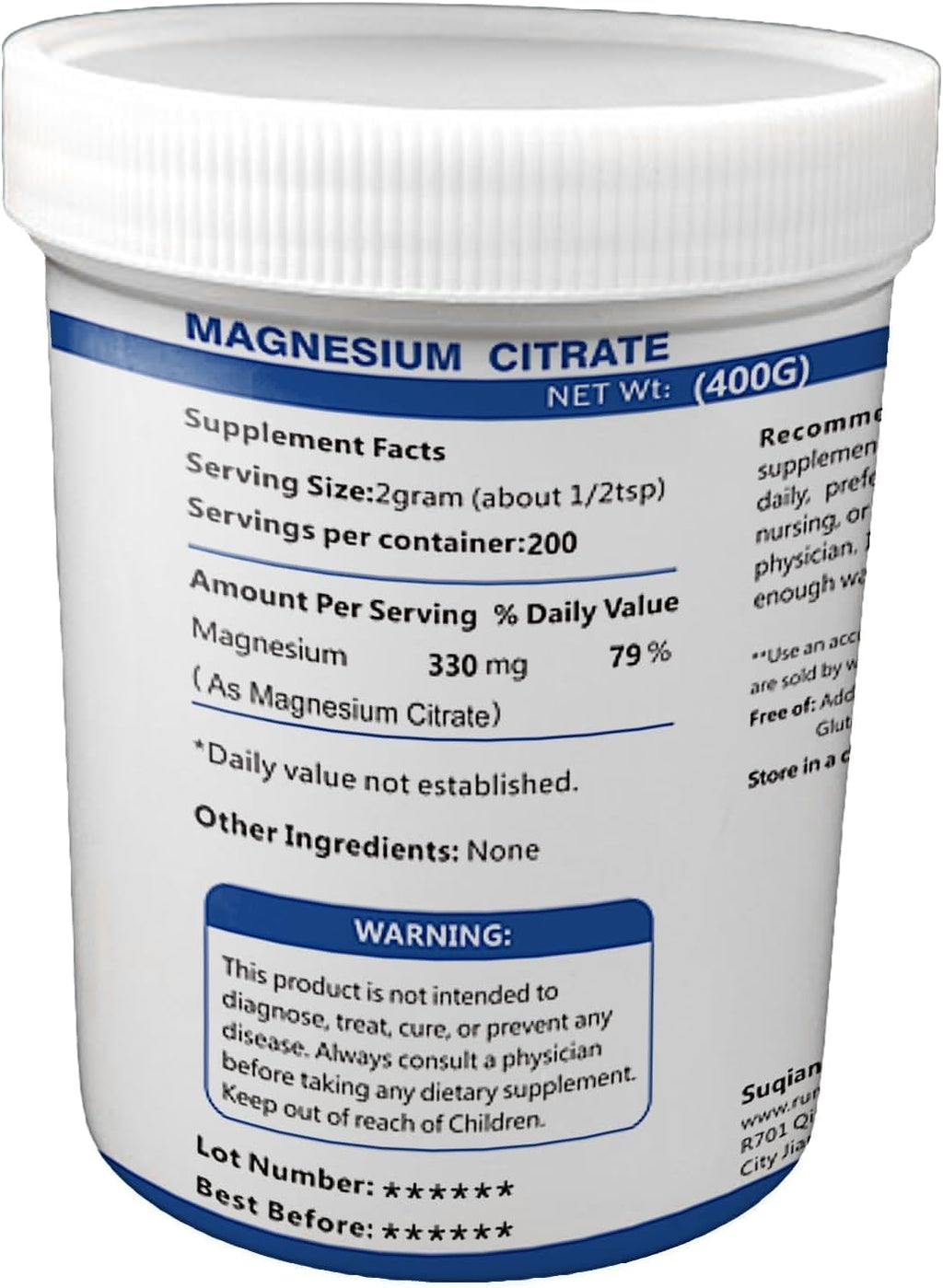 400 grams of magnesium for relief