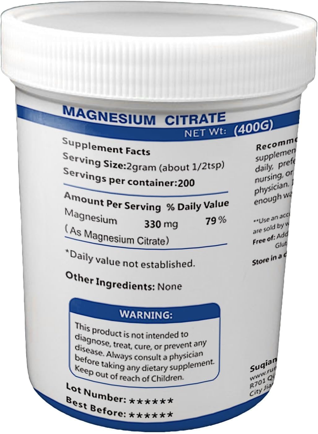 400 grams of magnesium for relief