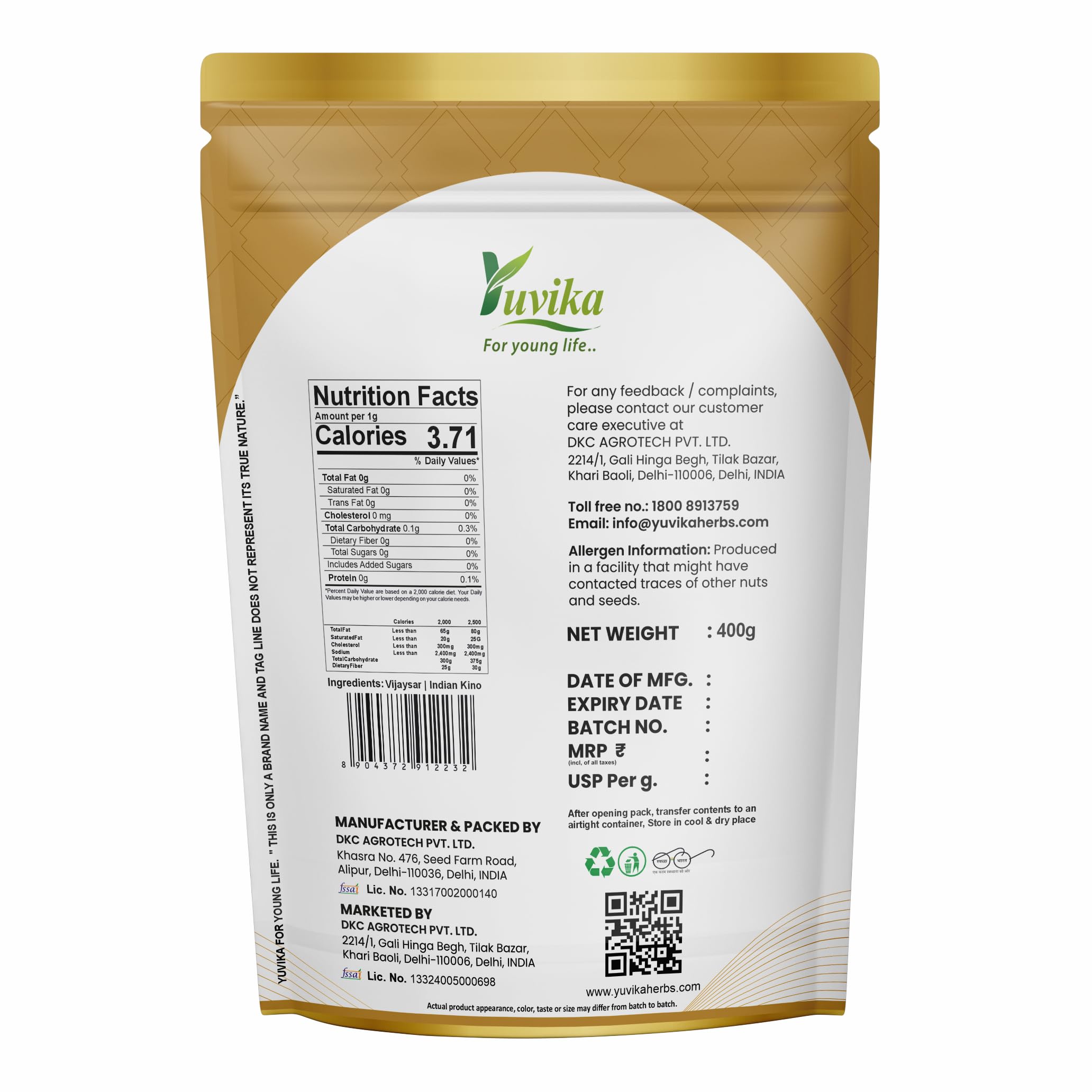 400 grams of Vijaysar powder