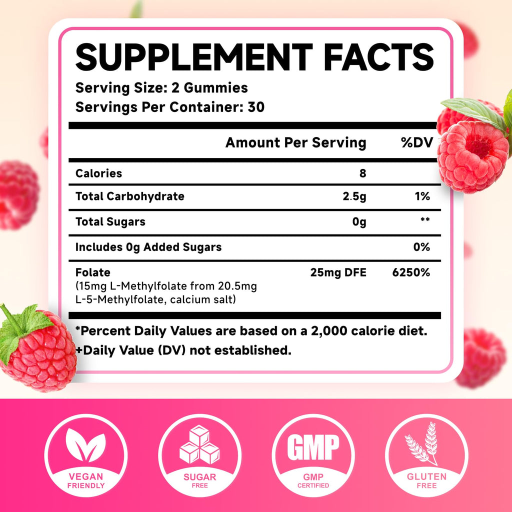 400 mcg folate gummies for daily health