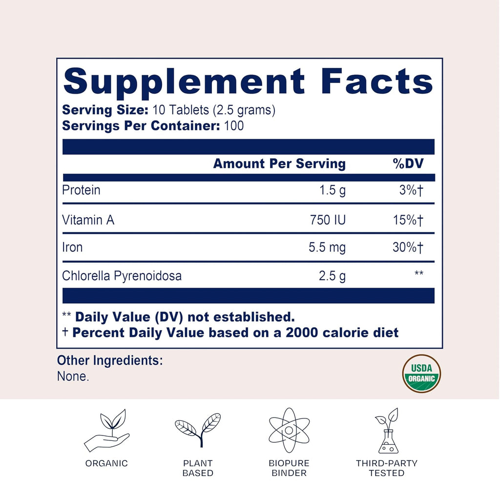 400 mg chlorella for detox support