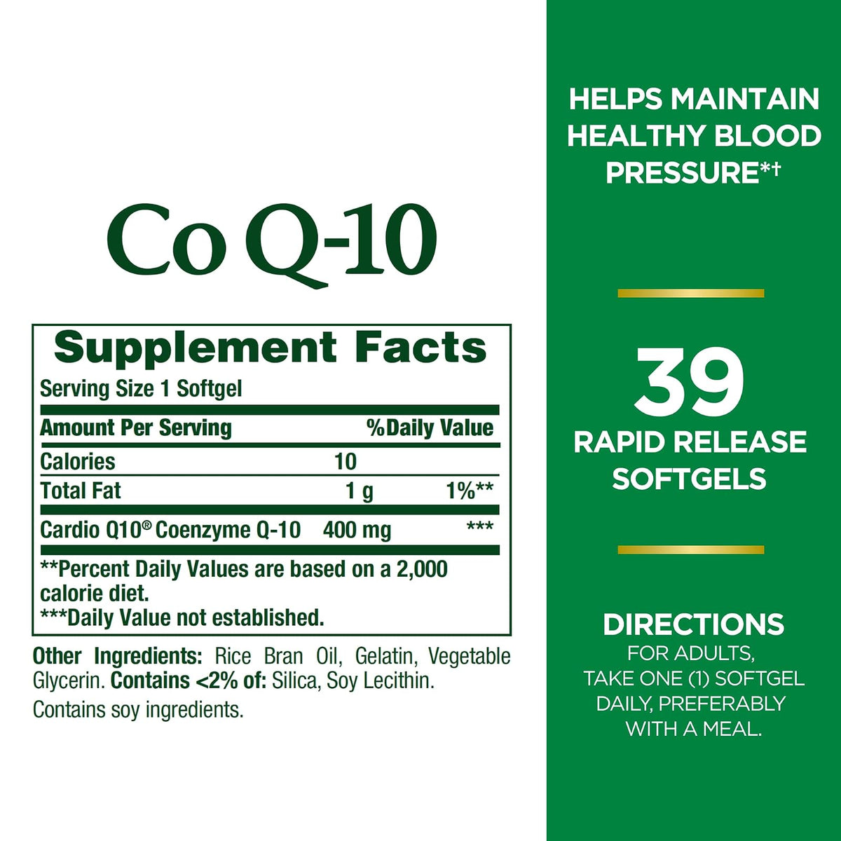 400 mg CoQ10 supplement for energy support