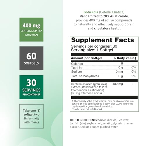 400 mg Gotu Kola herbal supplement