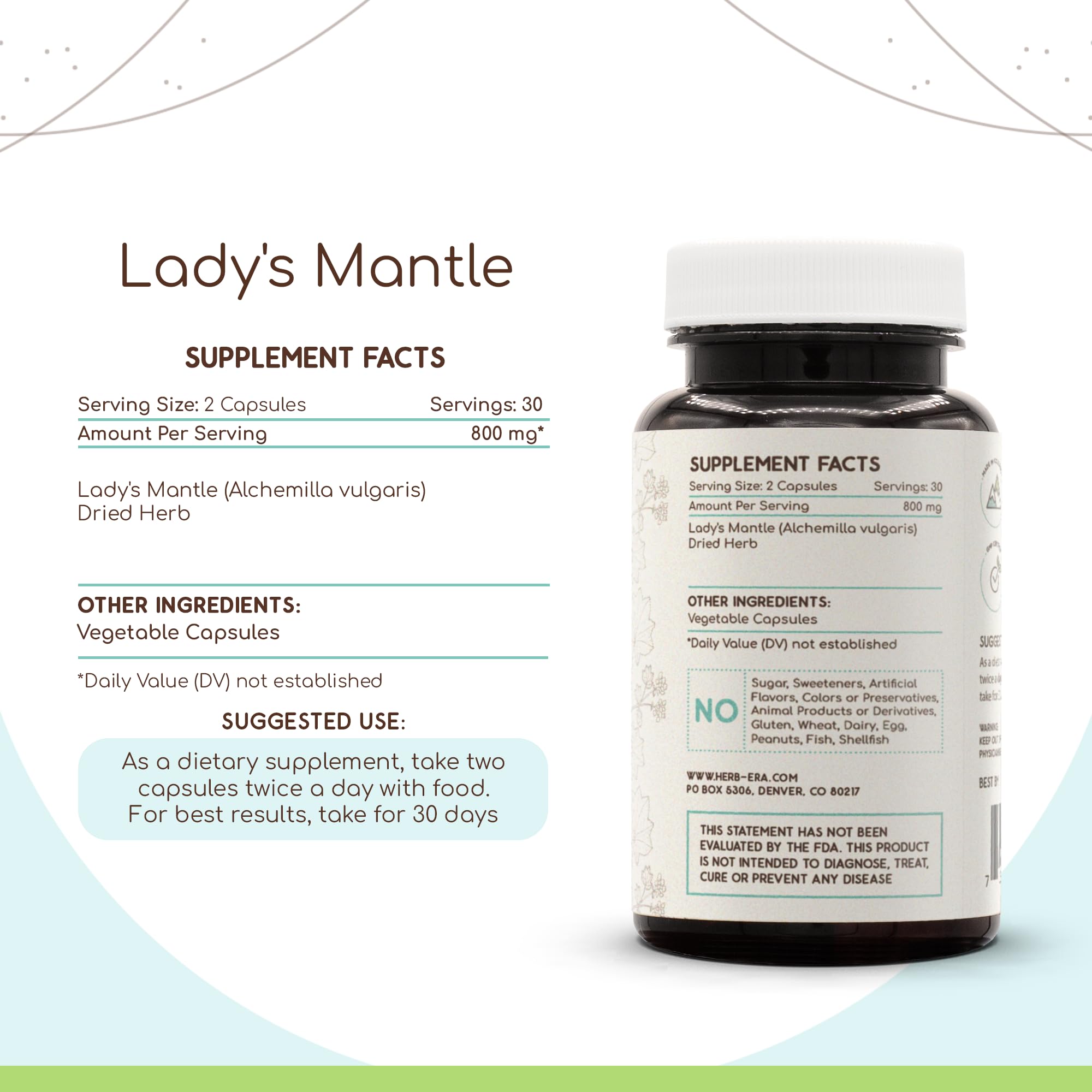 400 mg Lady's Mantle dried herb benefits