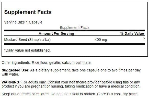 400 mg mustard seed multivitamins