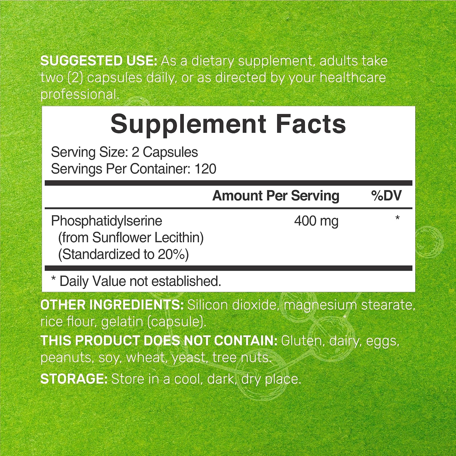 400 mg phosphatidylserine supplement benefits