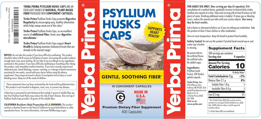 400 mg psyllium husk capsules