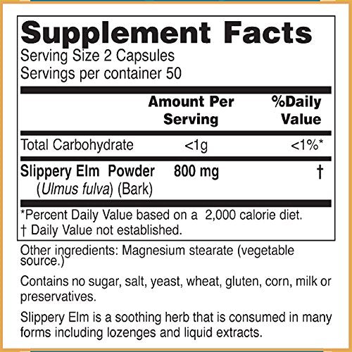 400 mg slippery elm bark dosage