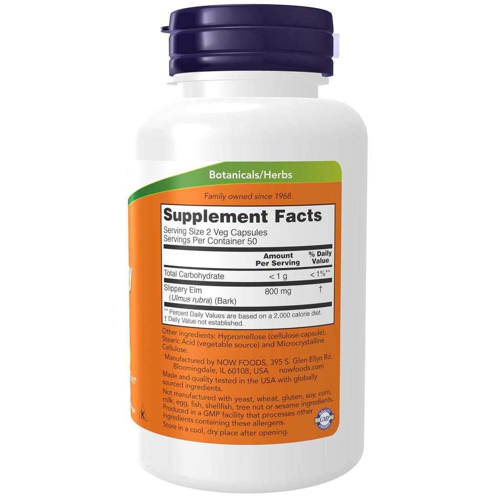 400 mg Slippery Elm for throat health