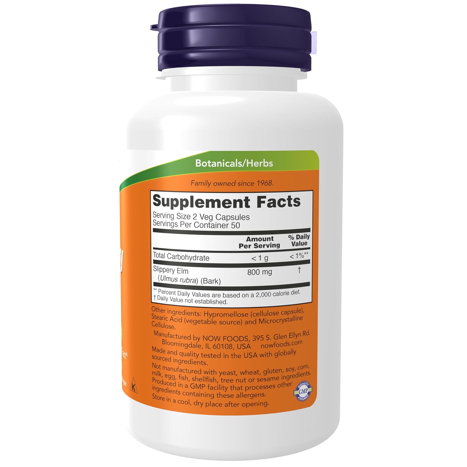400 mg Slippery Elm for throat health