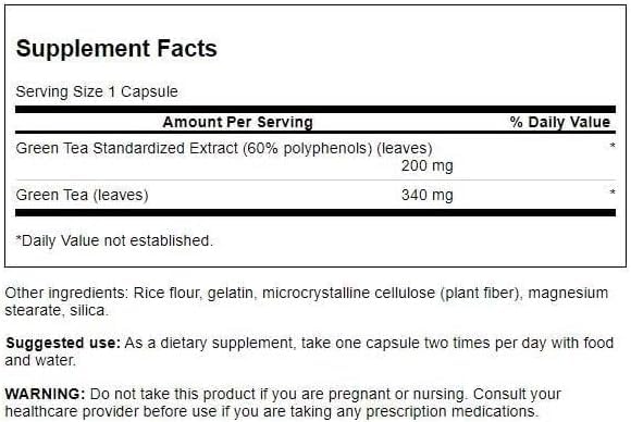 400 mg Swanson Green Tea Extract benefits