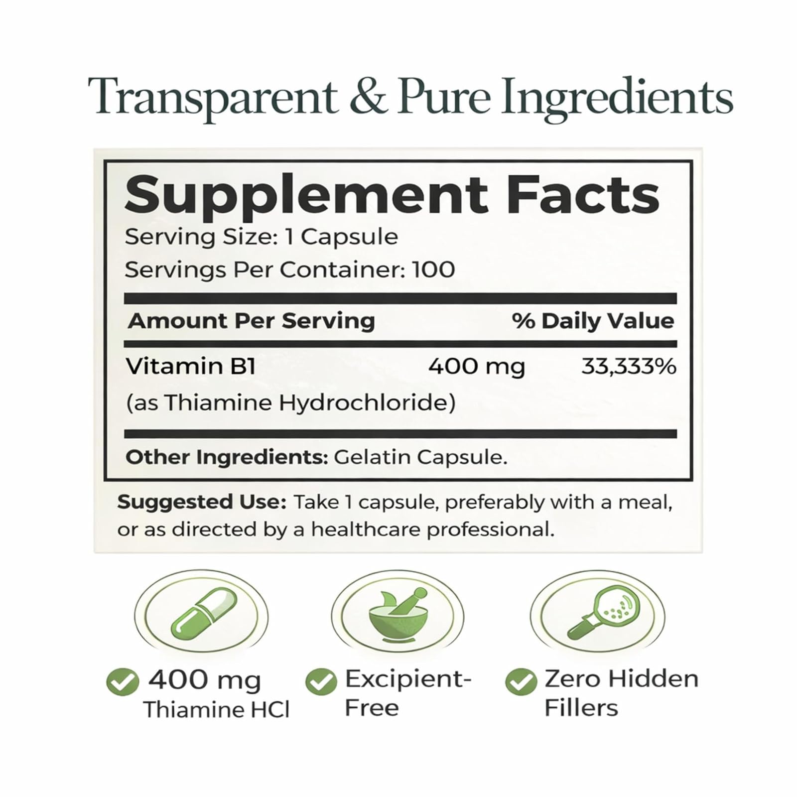 400 mg thiamine for energy support
