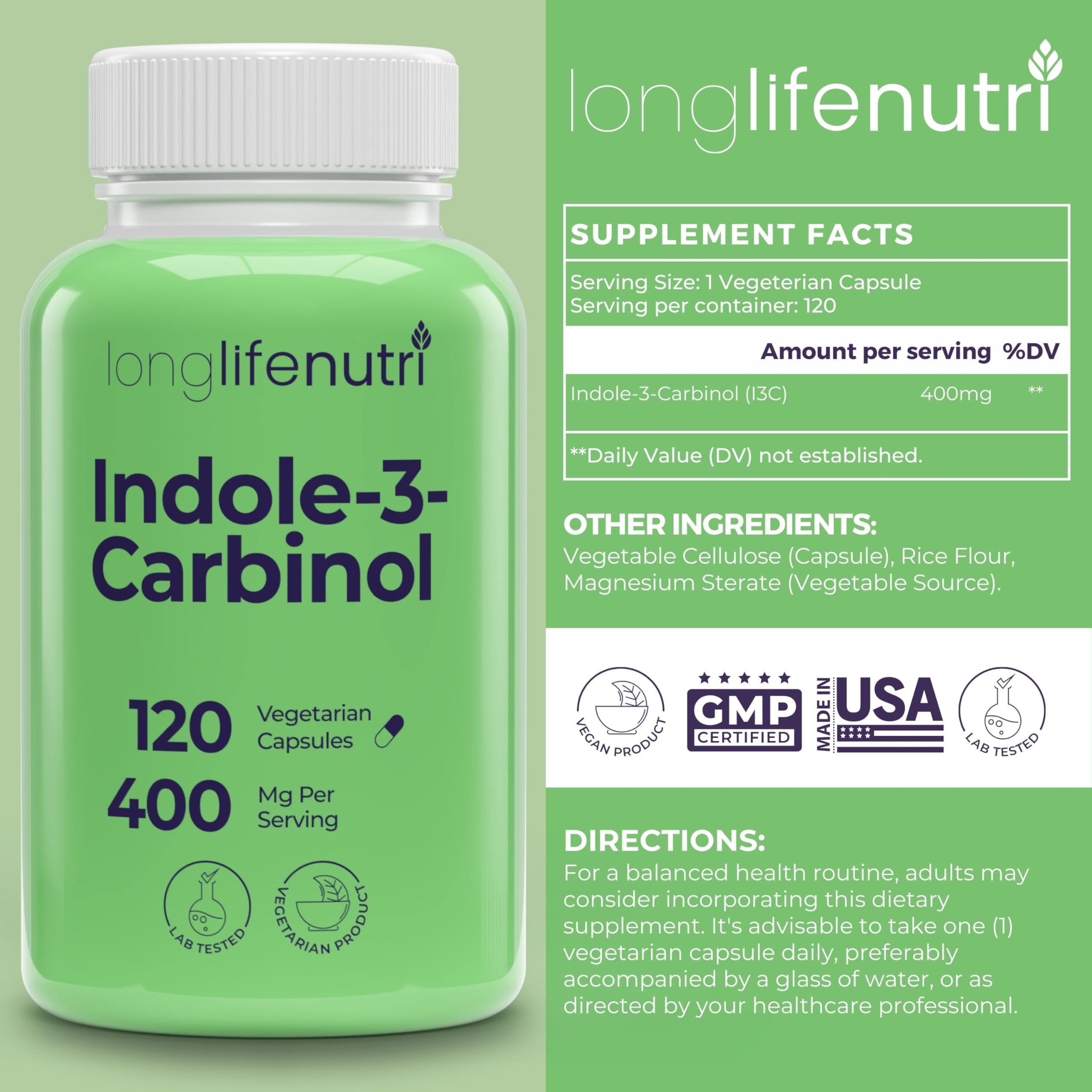 400mg Indole-3-Carbinol vegetarian capsules