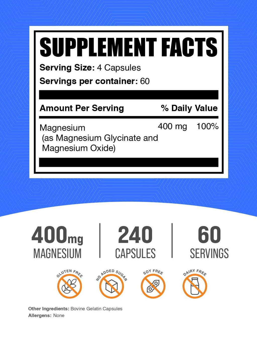 400mg magnesium per serving capsules