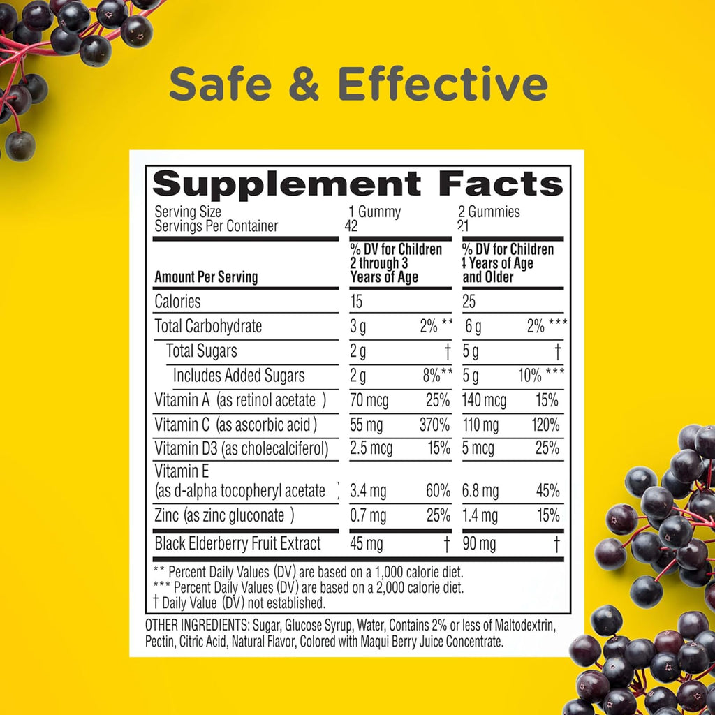 42 count kids elderberry gummies