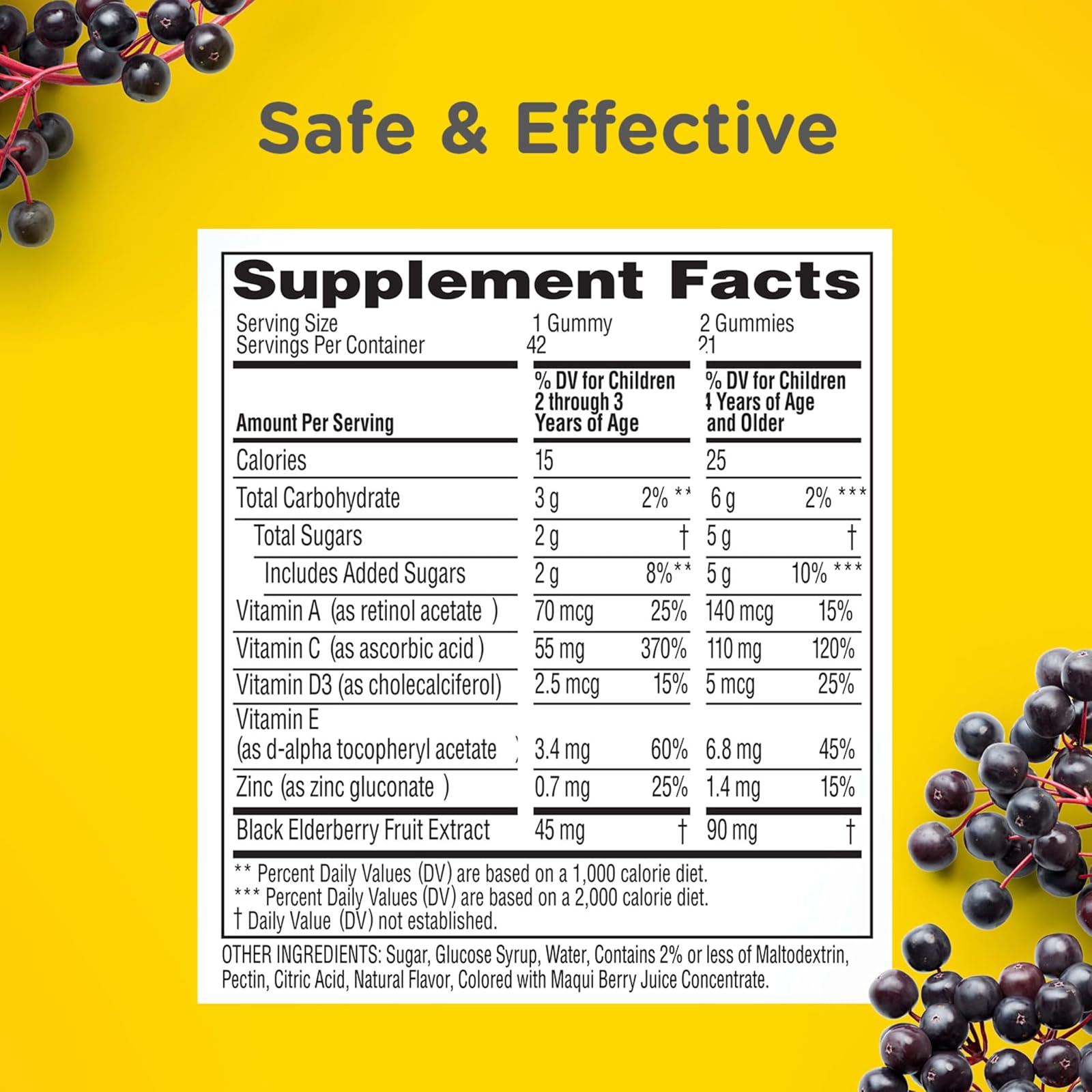 42 count kids elderberry gummies
