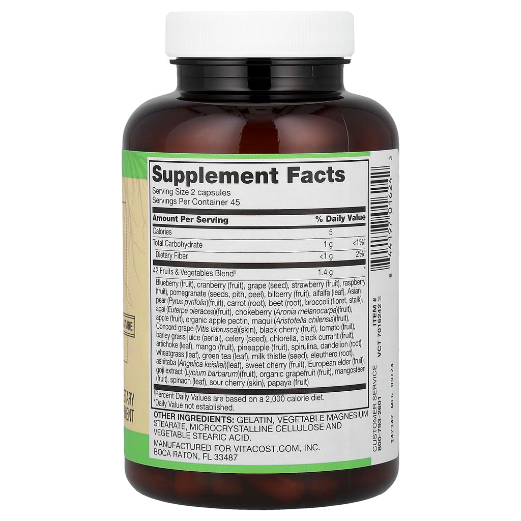 42 fruits and vegetables in capsules