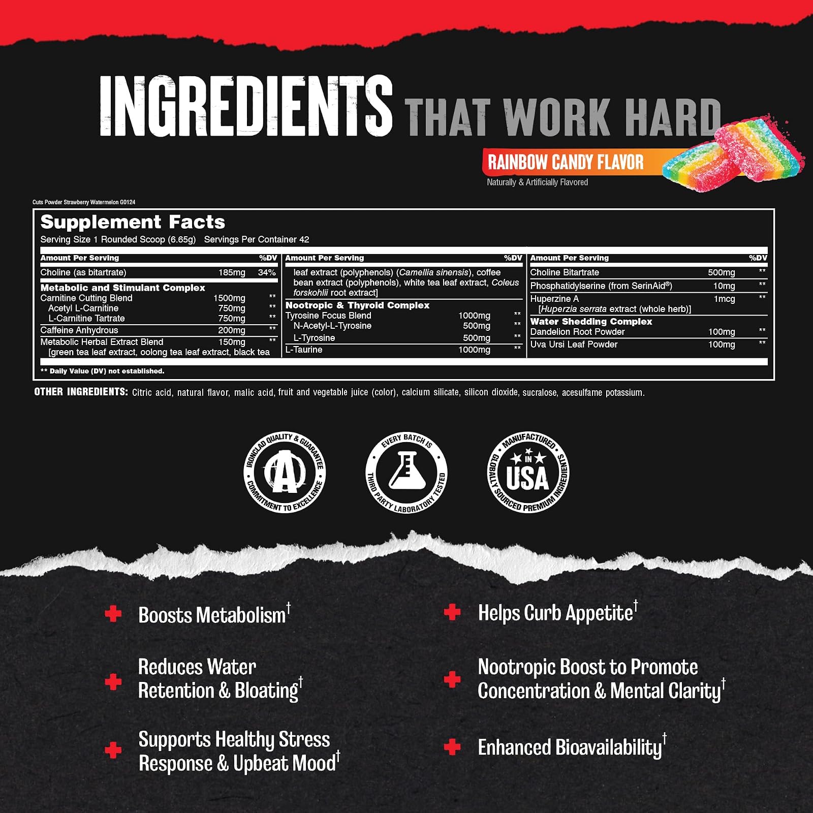 42 servings of Animal Cuts fat burners