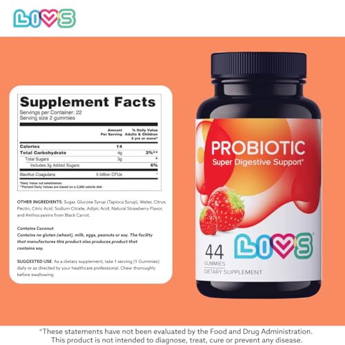 44 count probiotic gummies for daily use