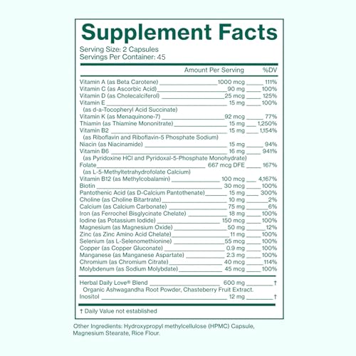 45 capsules of essential vitamins
