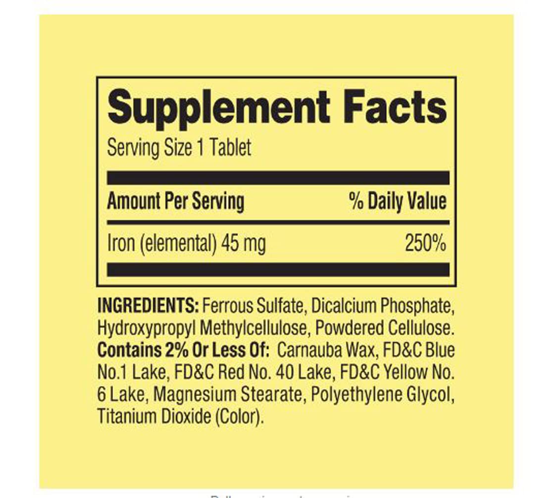 45 mg Iron tablets for better health