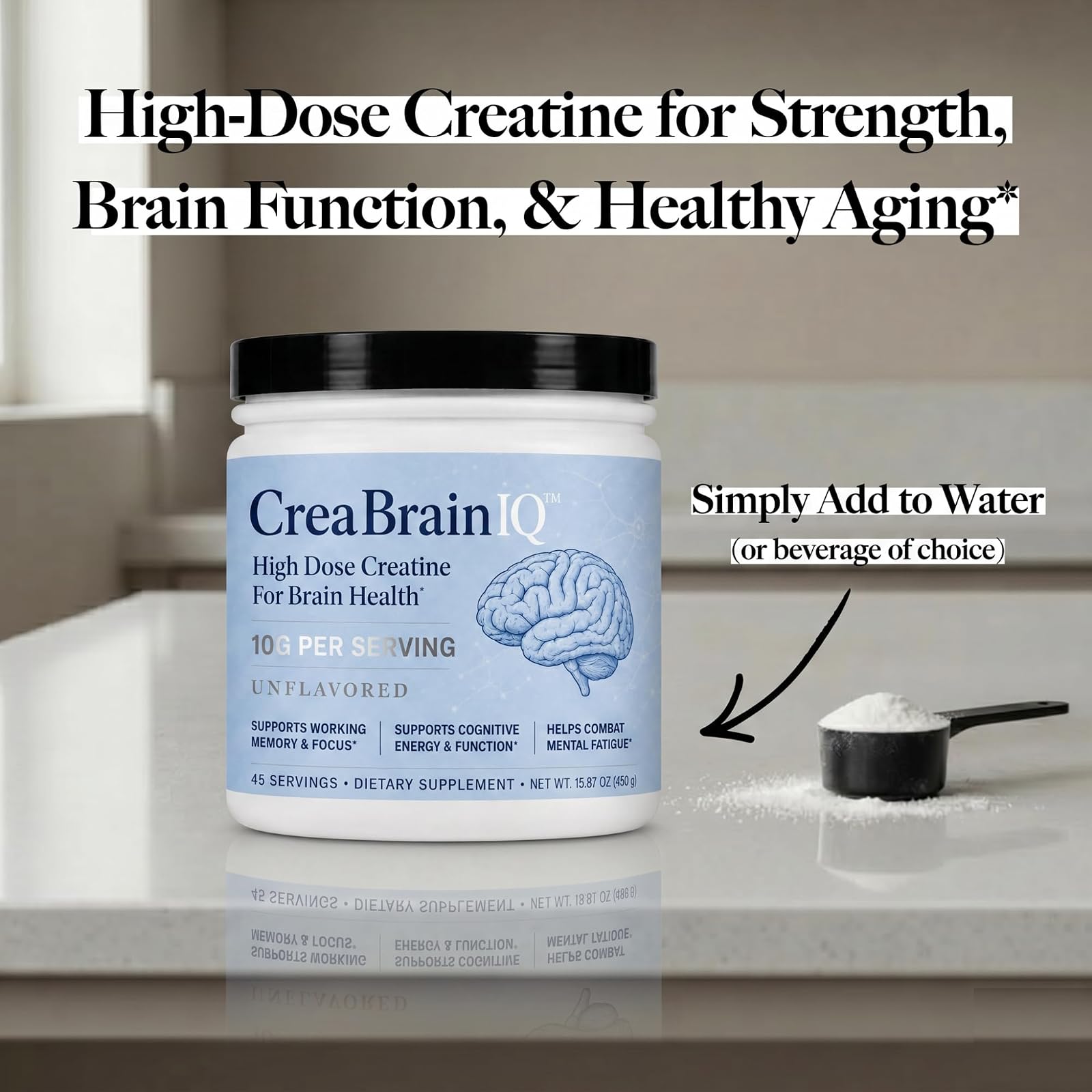 45 servings of pure creatine supplement