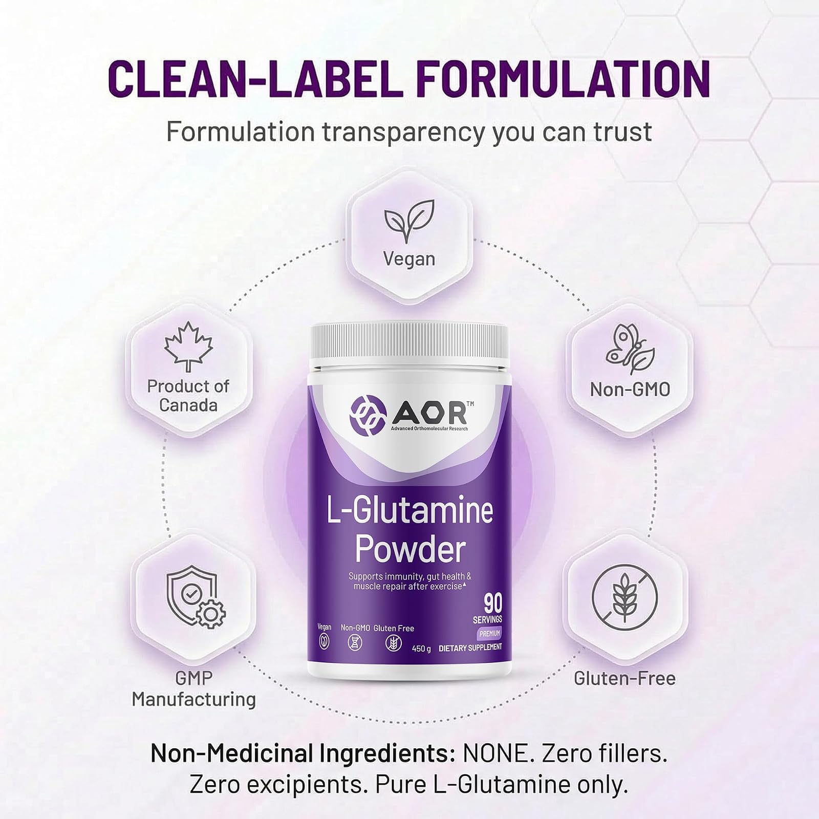 450 g AOR L-Glutamine for fitness enthusiasts