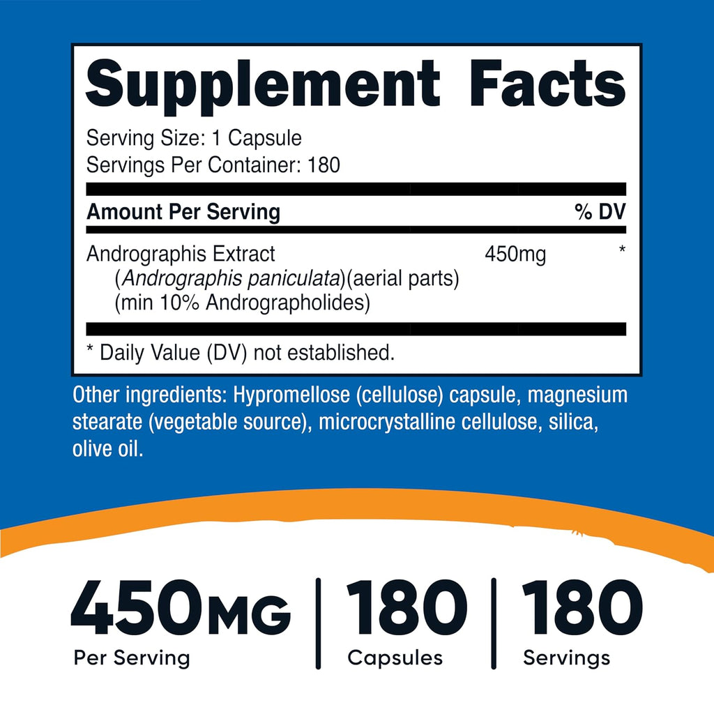 450 mg Andrographis vegetarian capsules