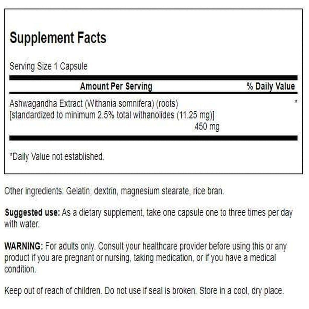450 mg Ashwagandha capsules for wellness