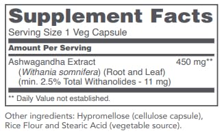 450 mg Ashwagandha veg capsules
