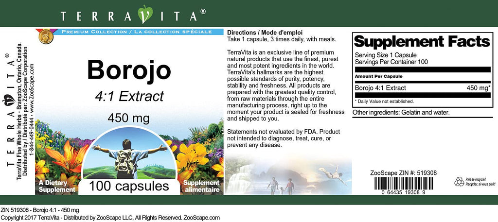 450 mg Borojo capsules for daily health
