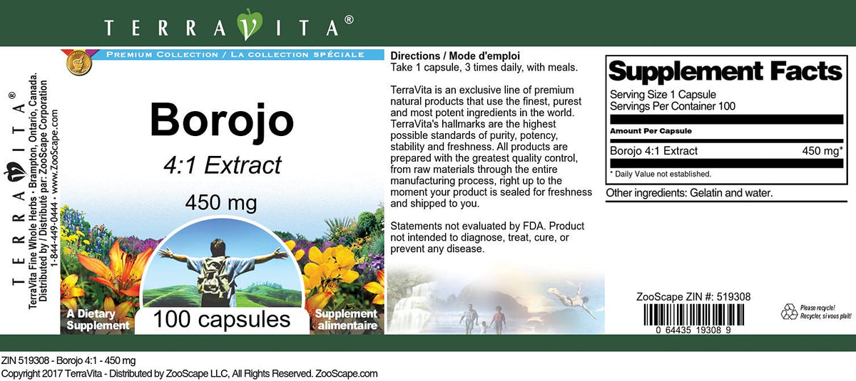 450 mg Borojo capsules for daily health