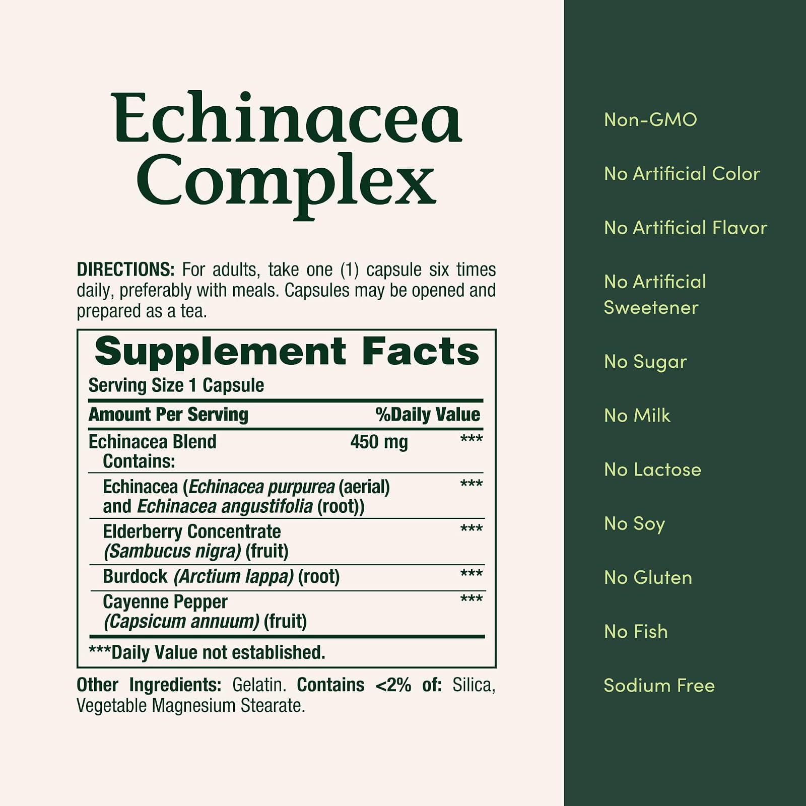 450 mg echinacea capsules for everyday health