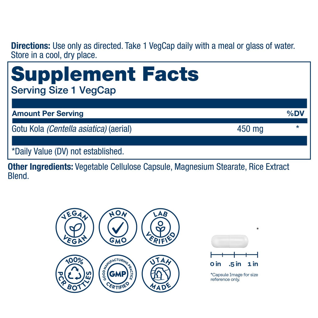 450 mg Gotu Kola herbal supplement