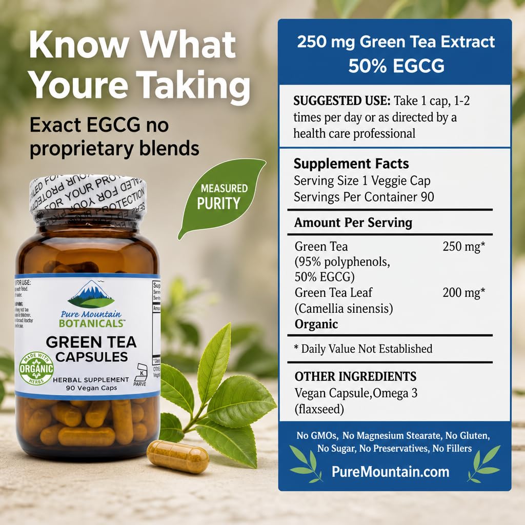450 mg green tea extract capsules