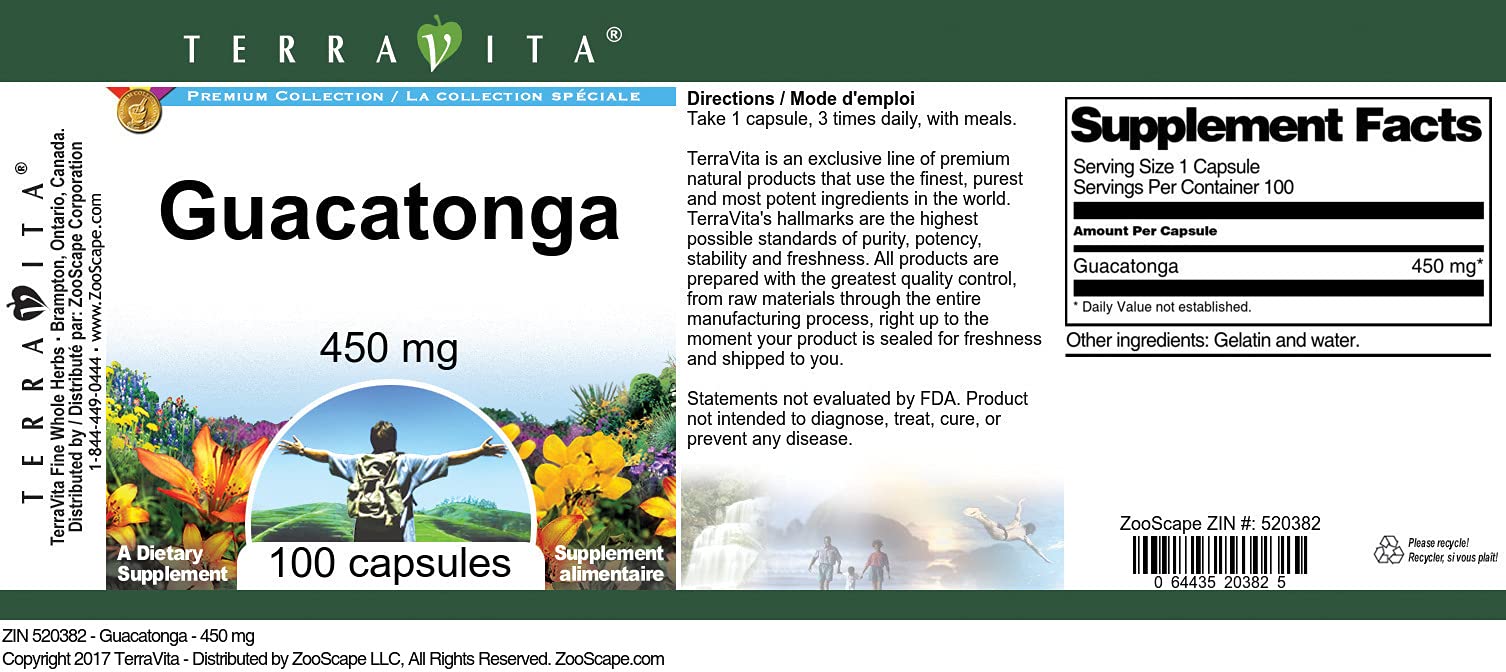 450 mg Guacatonga capsules for energy boost
