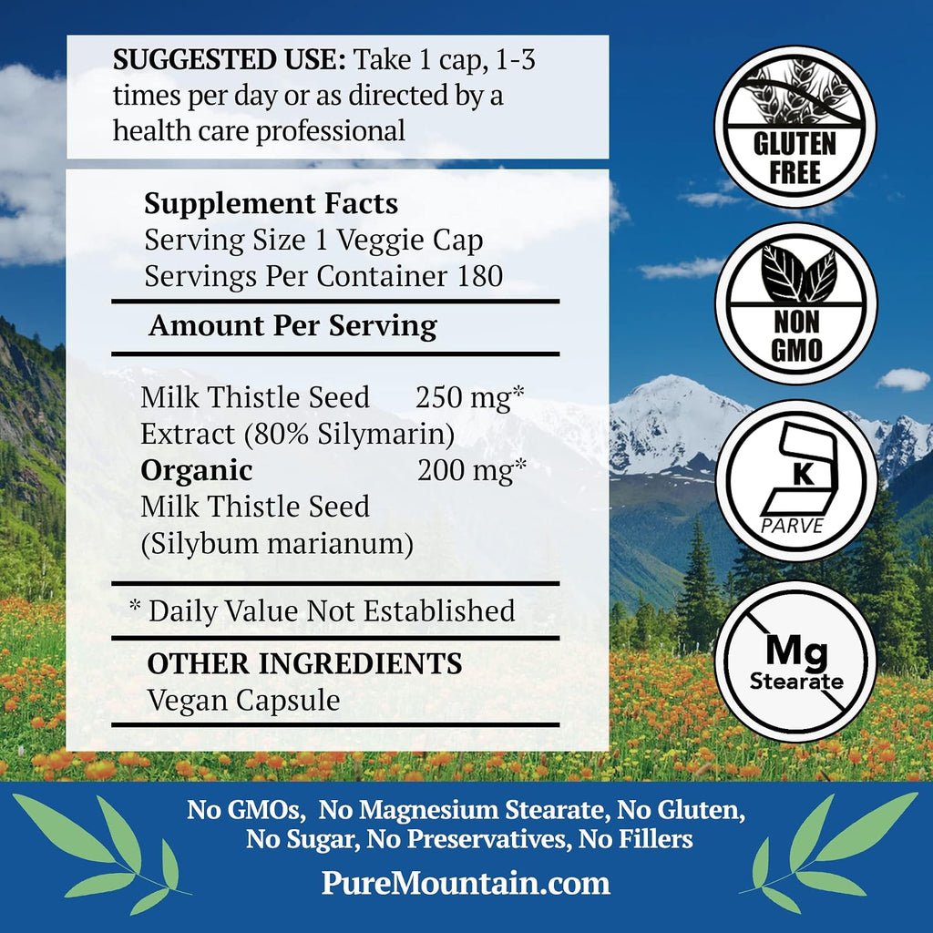 450 mg milk thistle for liver health