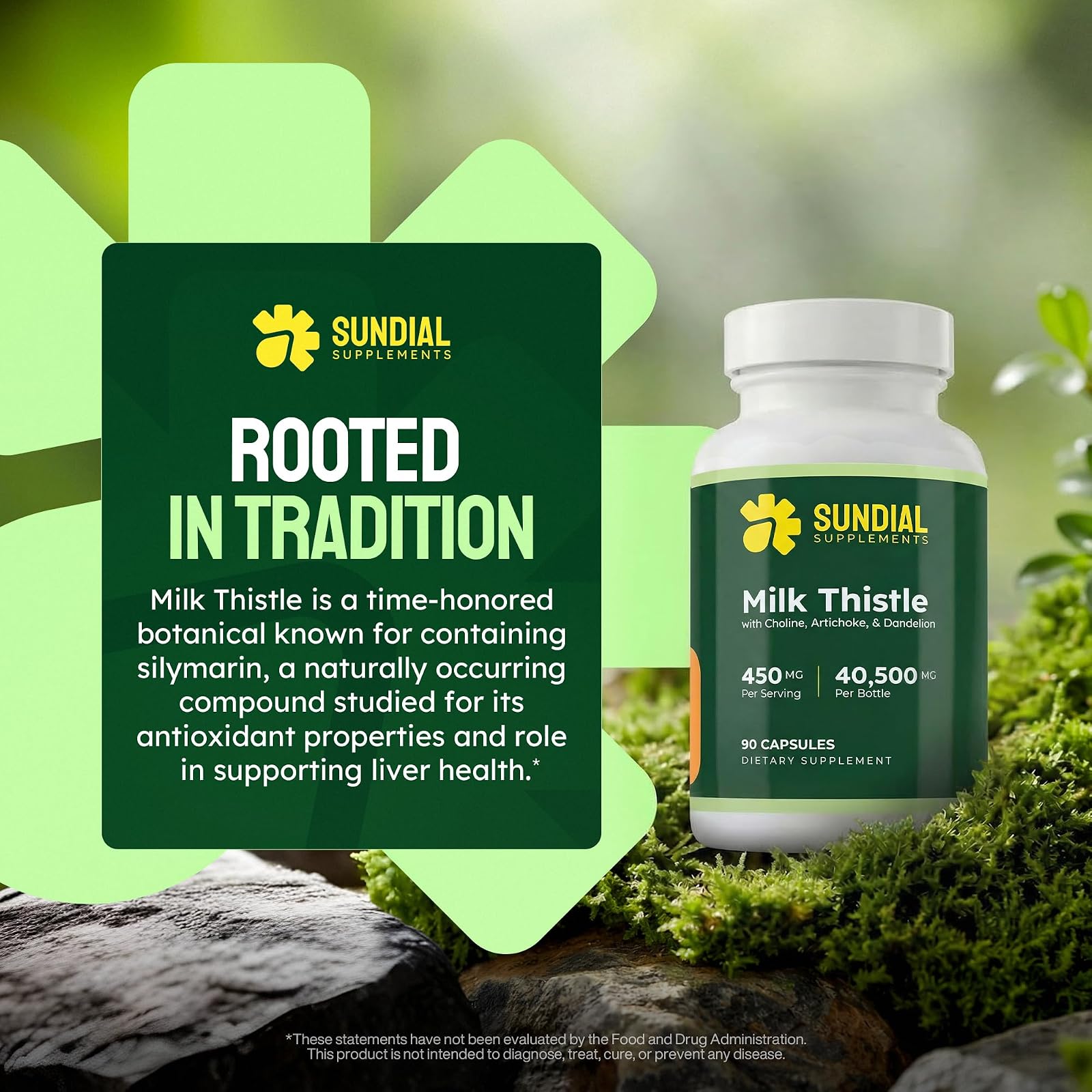 450 mg Milk Thistle supplement