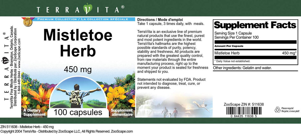 450 mg mistletoe capsules for wellness
