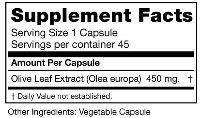 450 mg Olive Leaf capsules