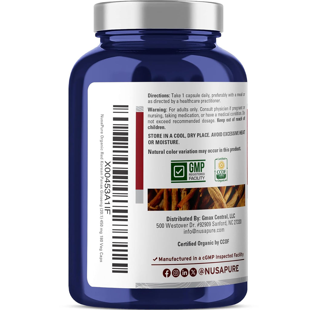 450 mg panax ginseng supplement