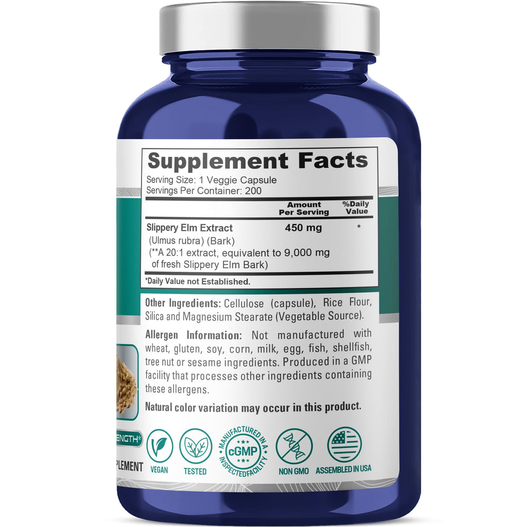 450 mg slippery elm health benefits