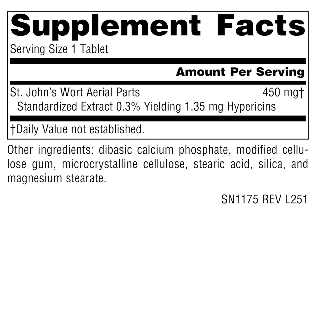 450 mg St. John's Wort vegetarian tablets