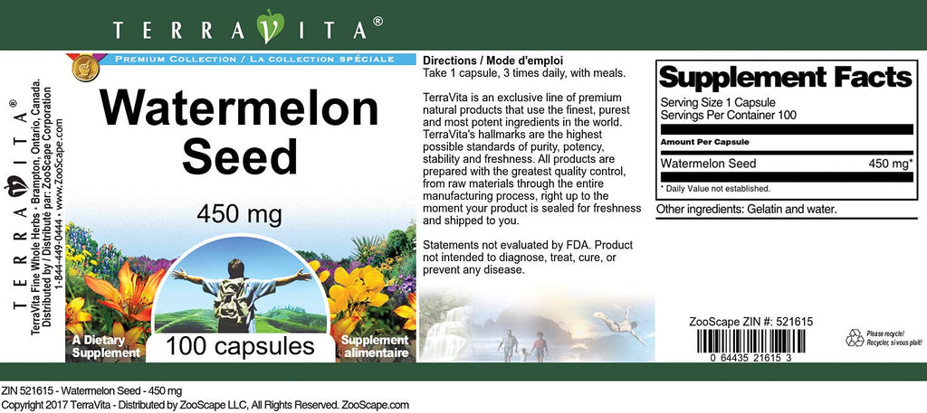 450 mg watermelon seed multivitamins for health