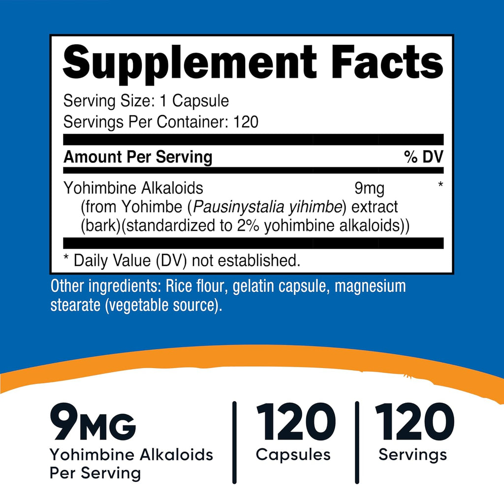 450 mg Yohimbe for enhanced energy