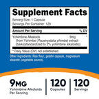450 mg Yohimbe for enhanced energy